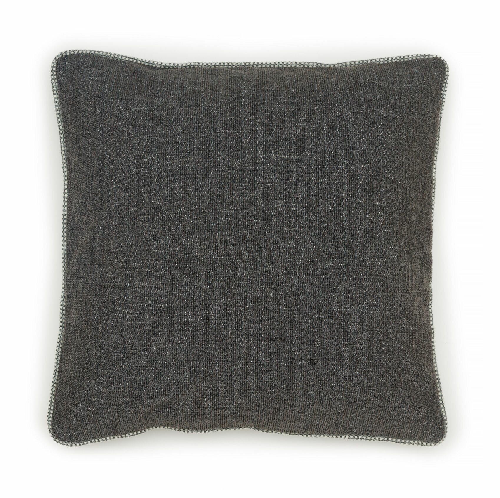 Подушка Textil Roig 40/40 темно-серый, кант серо-белая клетка, наполнитель конфорель