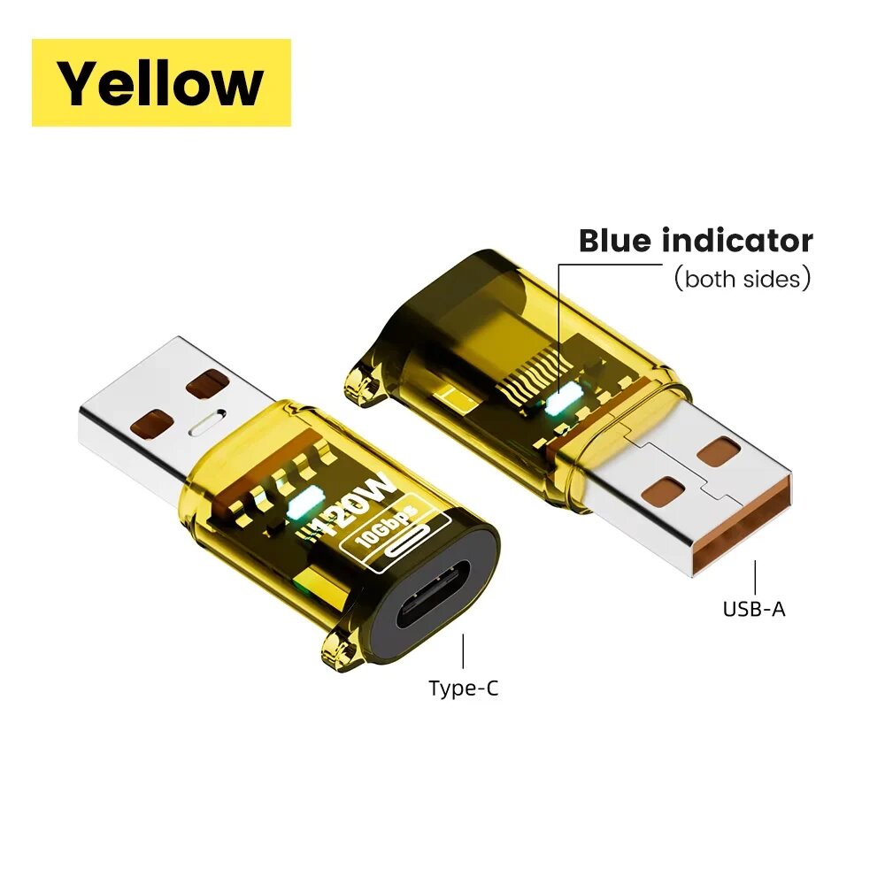 Адаптер USB 3.2 Type-C OTG 120 Вт Для Быстрой Передачи Данных И Аудио, Конвертер Для A Male to C TH
