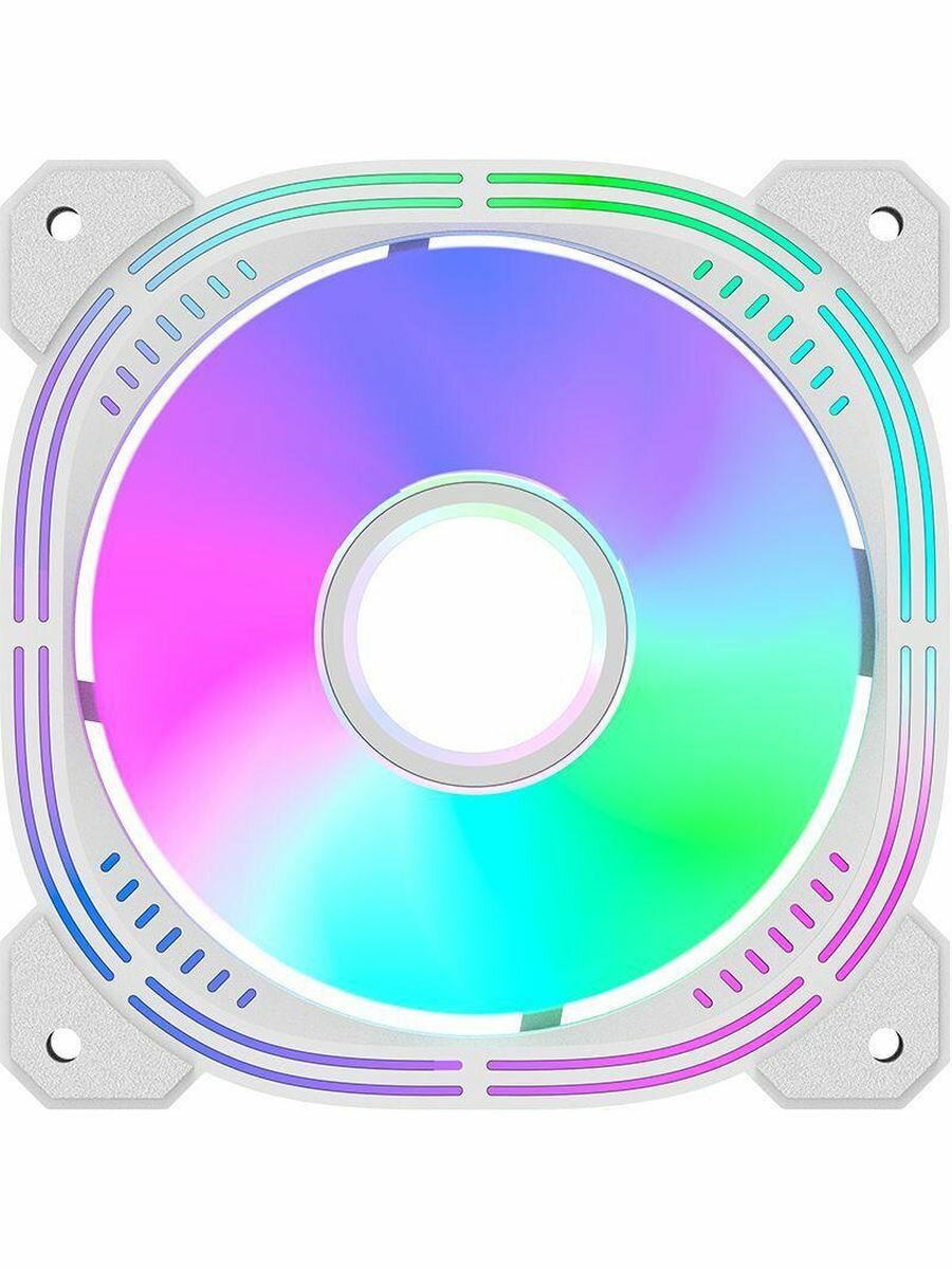 Вентилятор для компьютера Formula Nulight 12WH RGb 120х120x25 белый 3-pin 4-pin (Molex) 19.06дБ (NULIGHT 12WH FR) Ret