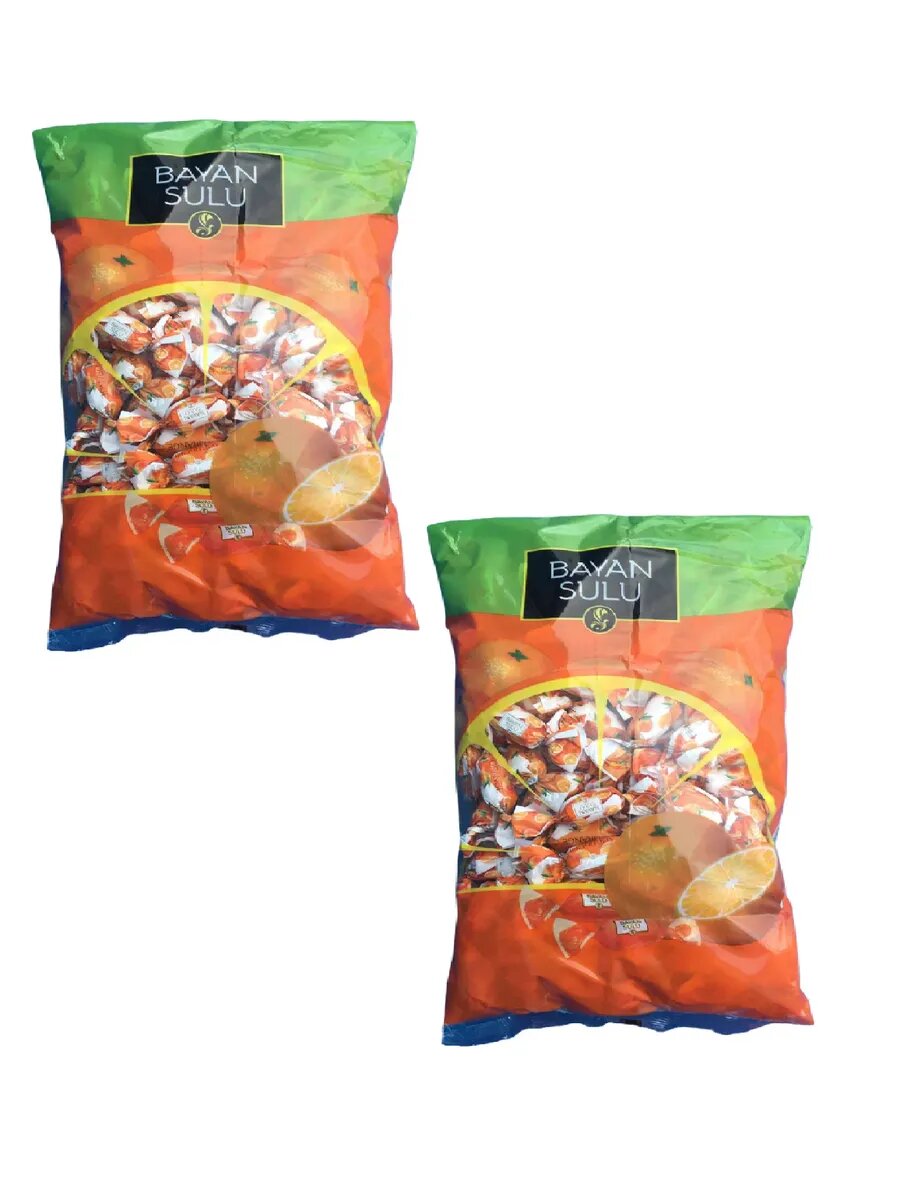 Bayan Sulu Конфеты карамель со вкусом апельсина, 1 кг, 2 уп