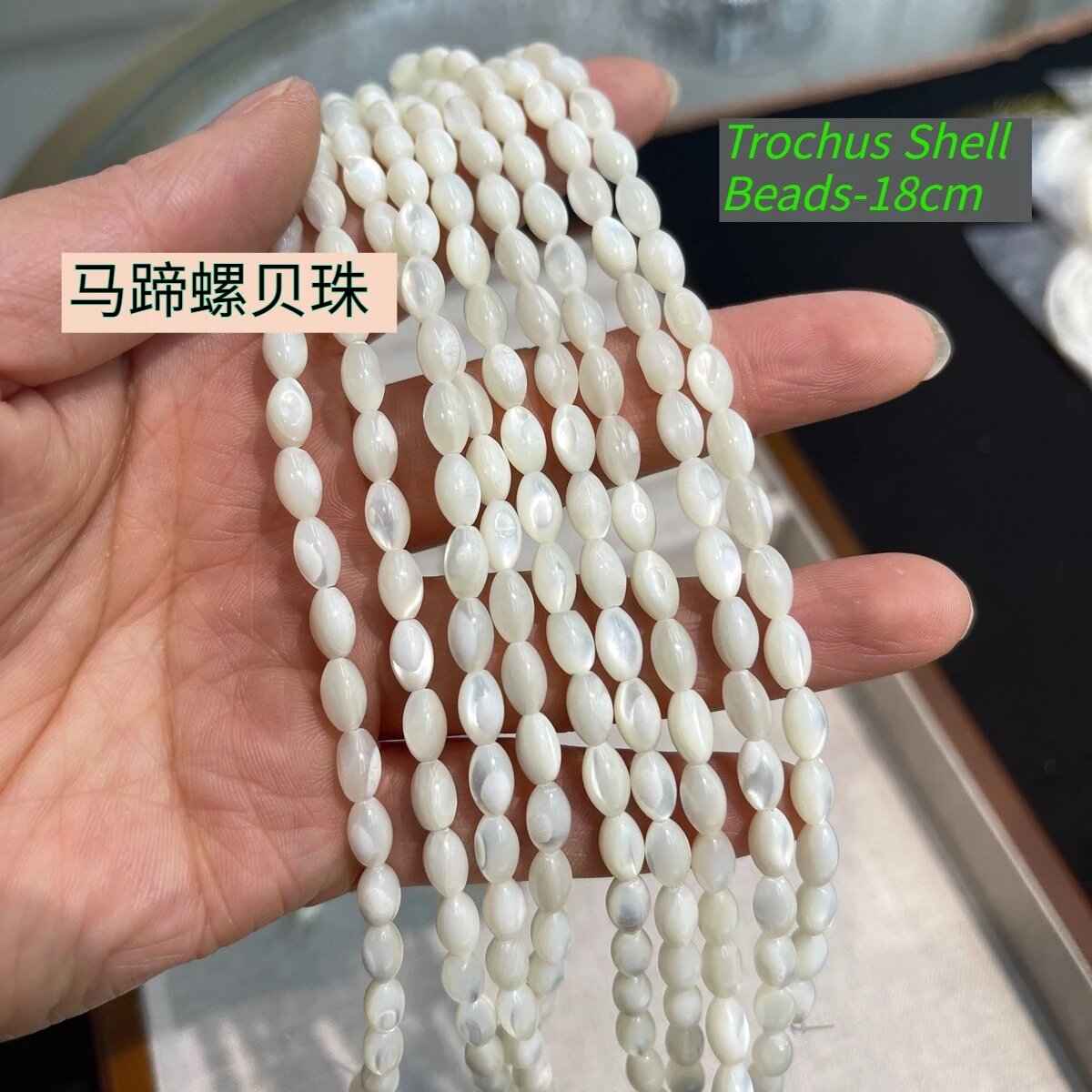 Перламутровая бусина Трохус 18 см 5x8mm