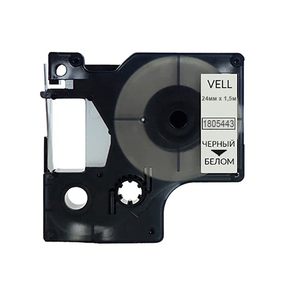Трубка термоусадочная Vell VL-D-1805443 (d16 мм, 24 мм x 1,5 м, черный на белом) {Vell-1805443}