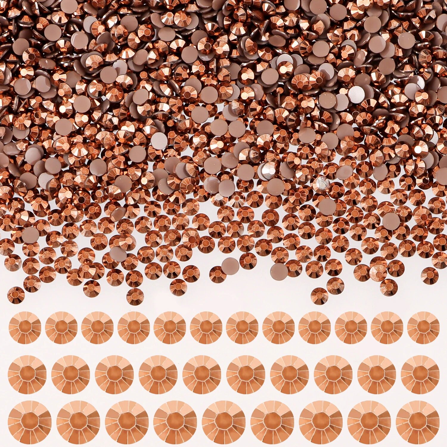 Смоляные круглые стразы OEMOO 2 мм/3 мм/4 мм для декора Коричневый, 4mm-500PCS, Copper color