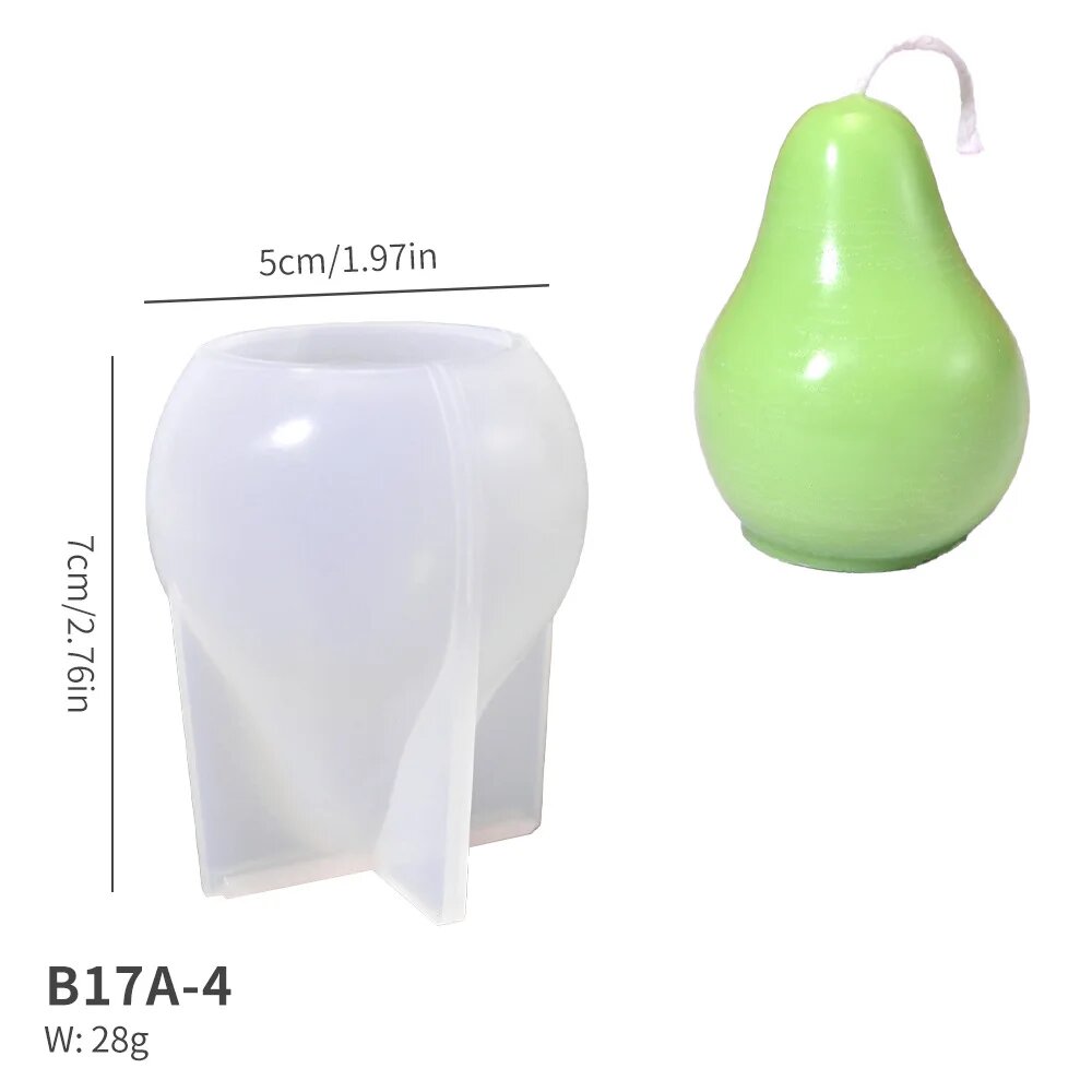 Силиконовая форма для свечей Груша, Зеленый, pear B