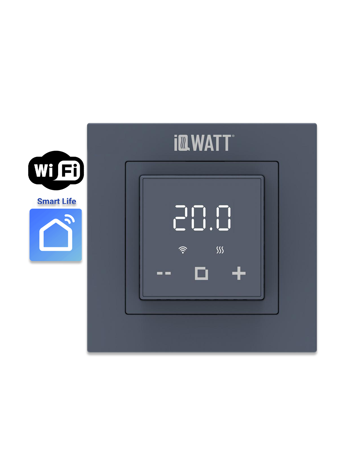 Терморегулятор IQWATT IQ Thermostat D Wi-Fi (графит) программируемый