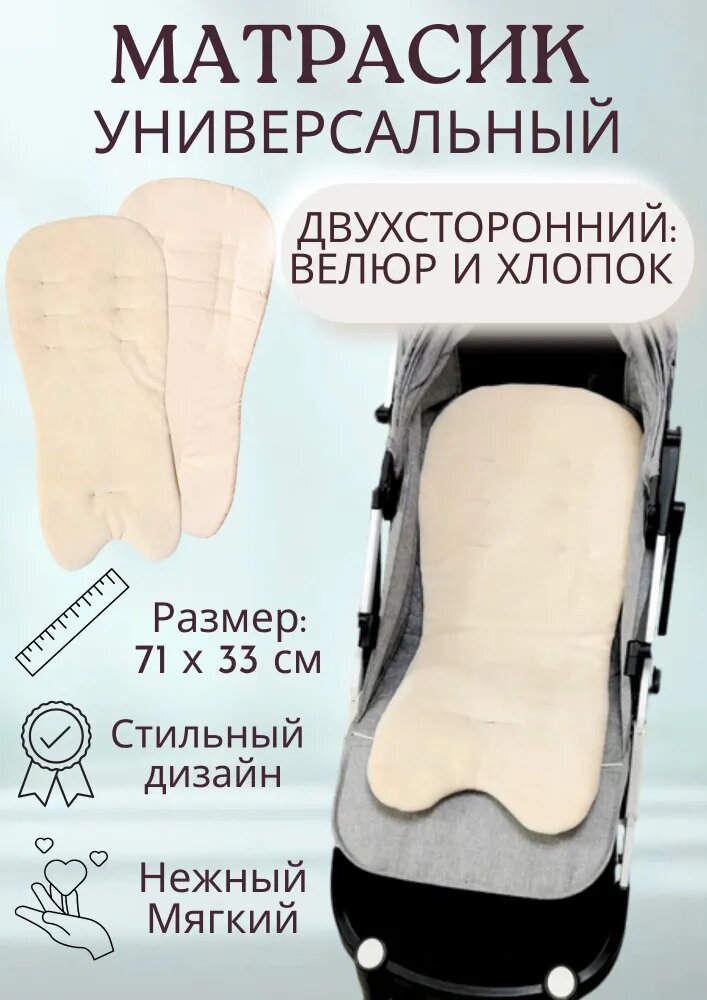 Матрасик в стульчик для кормления, в коляску прогулочную и пр