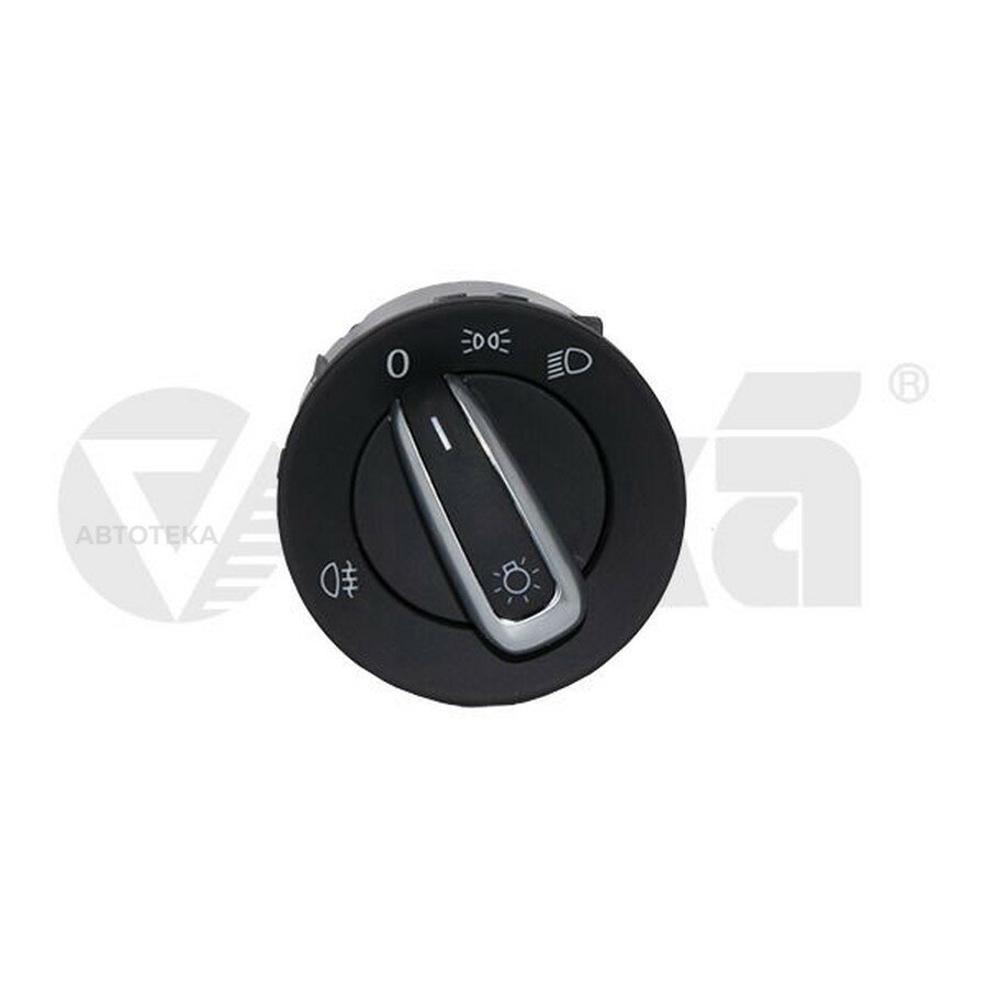 Переключатель света фар VIKA 99411437401 VW Amarok/Caddy III/IV/Golf 6/Passat B7/Tiguan/T5 05-> (хром) - Без ПТФ