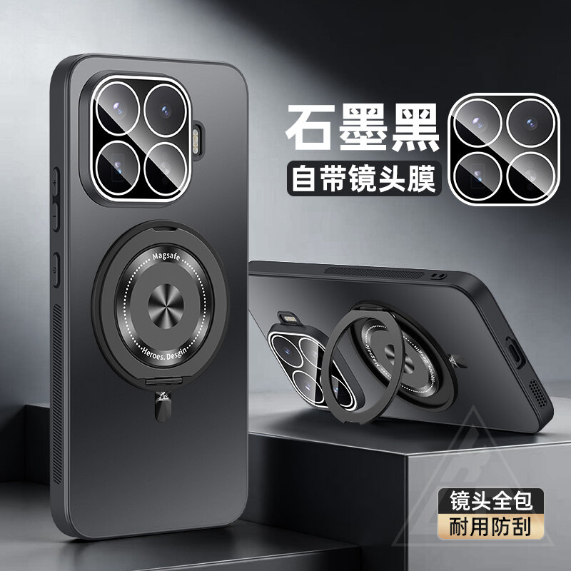 Чехол Для Xiaomi 17T Pro/Сяоми 17T Про, soft touch, чехол-кардиомонитор, поликарбонат (PC), защита камеры, ударопрочный, встроенная подставка, усиленные углы, Xiaomi, Xiaomi 17T Pro, black,
