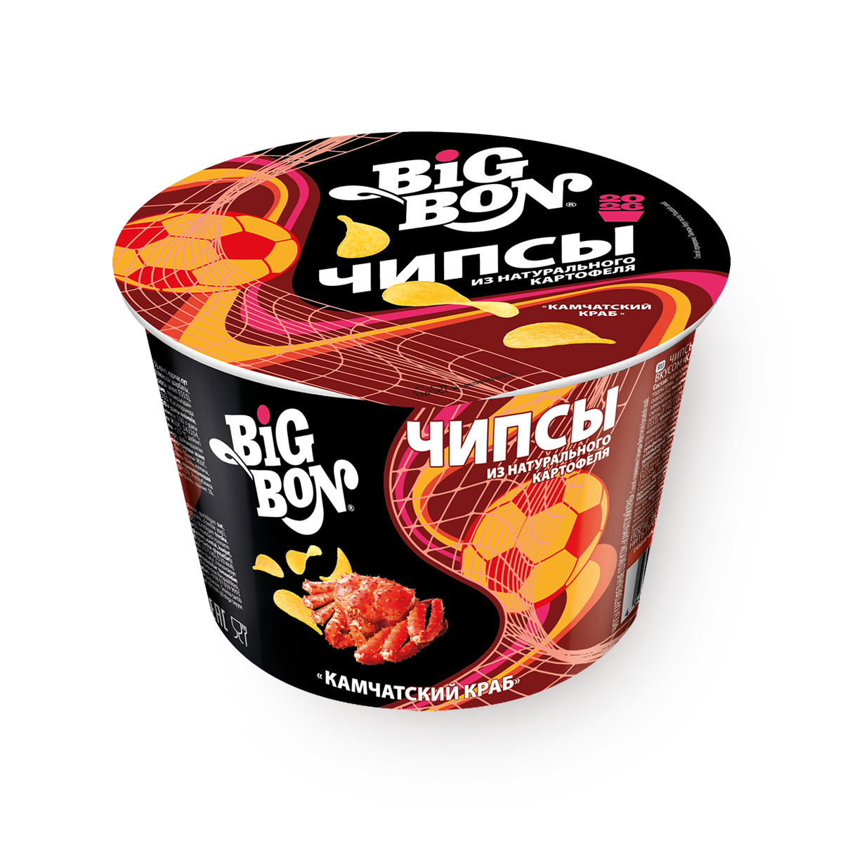 Чипсы BigBon "Камчатский краб", картофельные, в стакане, 70 г