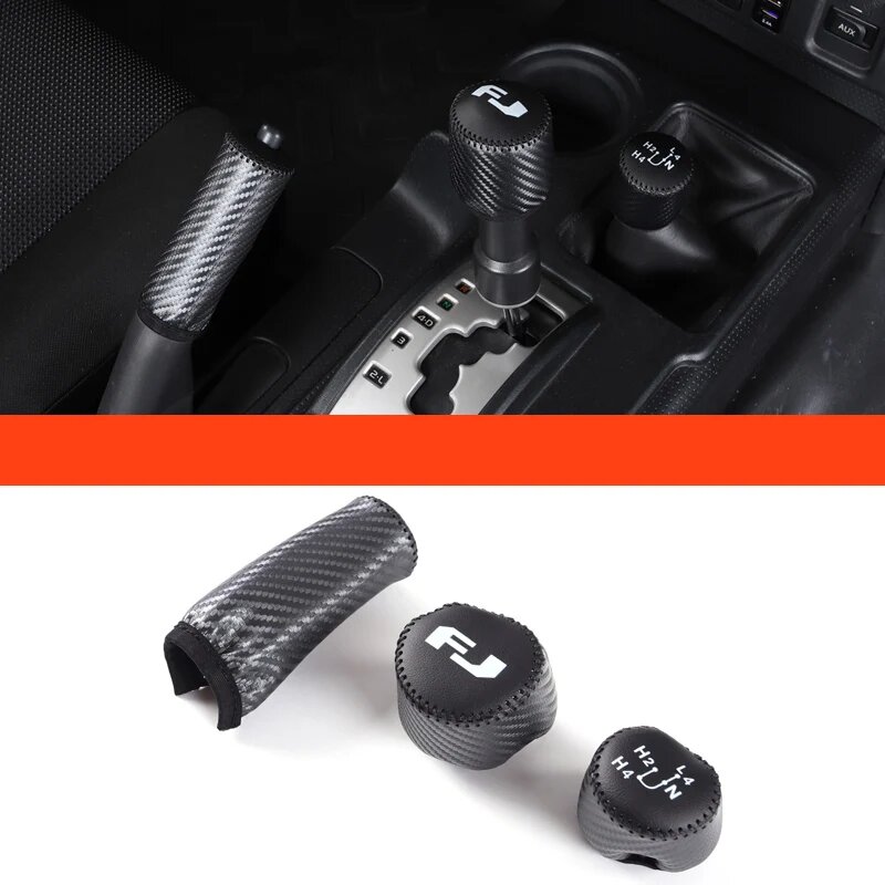 Декор ручки КПП/ручника carbon fiber для Toyota FJ Cruiser 2007-2022