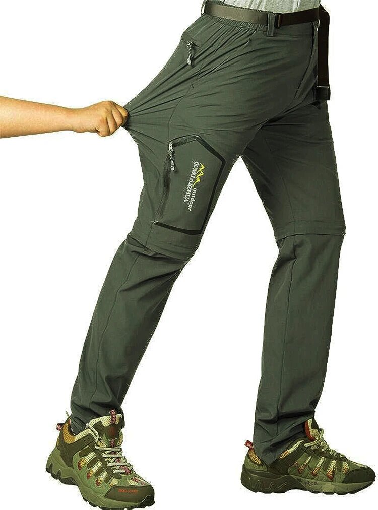 TRVLWEGO Мужские Походные Брюки-Трансформеры Полиэстер XXXL(76-85kgs), Зеленый, army green