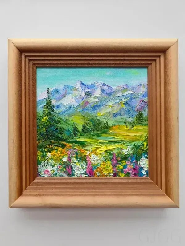 Картина на холсте "Светлая картинка" 10x10 см