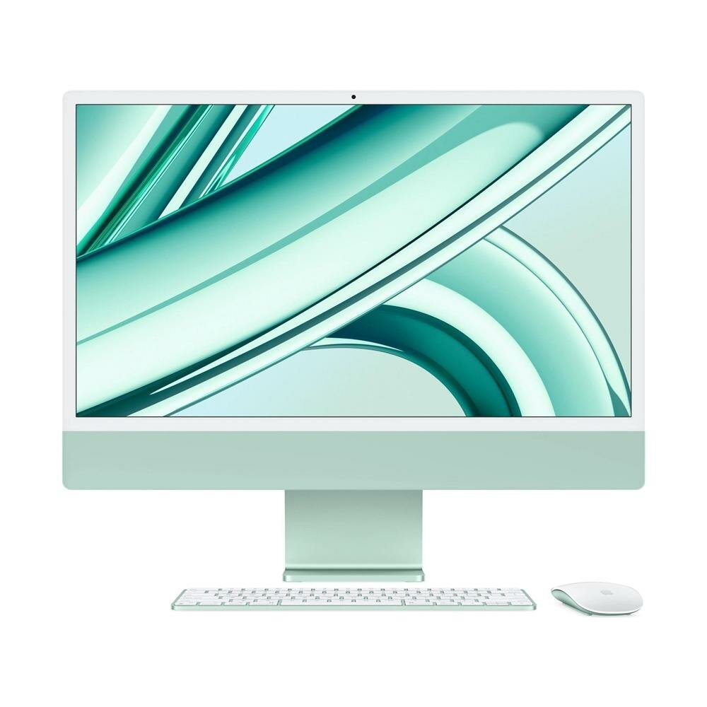 Моноблок Apple iMac A2873 24 4.5K M3 8 core (4) 8Gb SSD256Gb 10 core GPU macOS WiFi BT 143W клавиатура мышь Cam зеленый 4480x2520