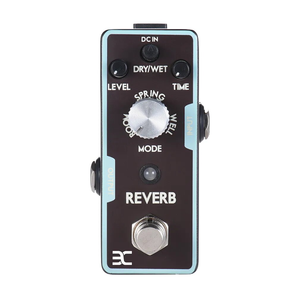 Педаль эффекта ENO Reverb Spring Plate Room Hall Ducking Echo Space для электрогитары, металлический корпус, коричневый