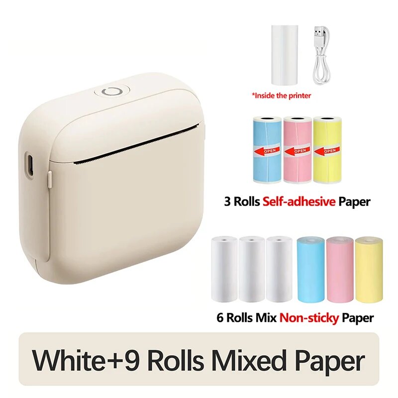 Marklife мини-термопринтер X6 Белый, White add 9 Rolls