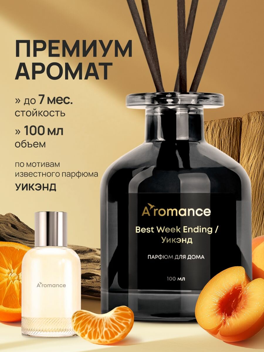 Aromance Аромадиффузор/Диффузор для дома / ароматизатор для дома с палочками Best Week Ending 100мл
