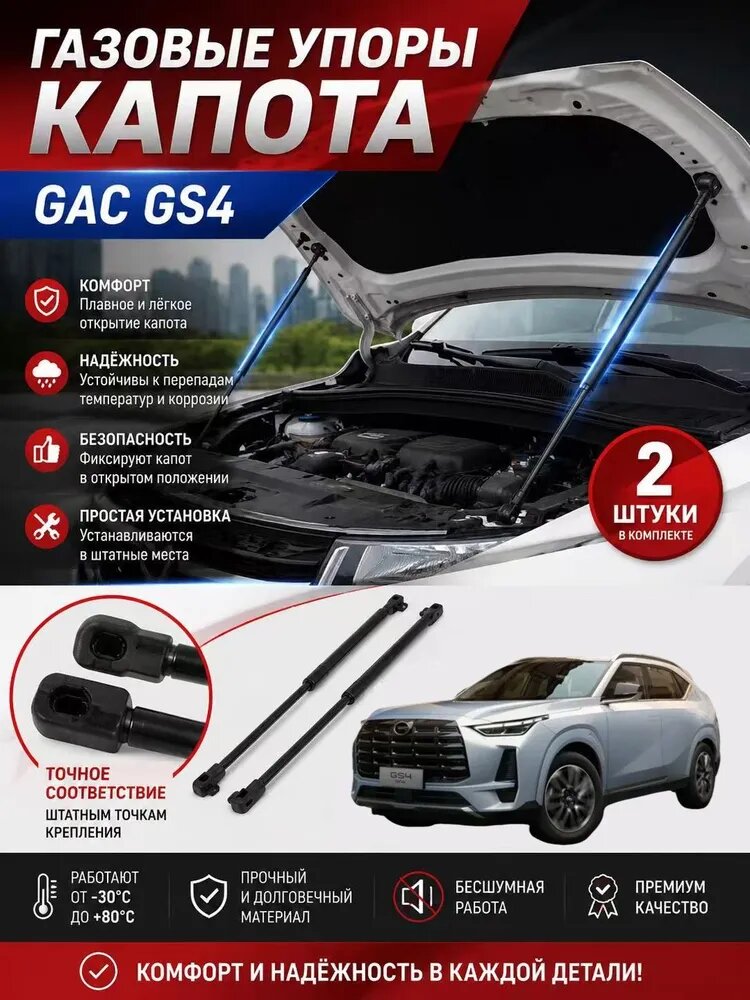 Газовые упоры капота для GAC GS4 (2 шт.)