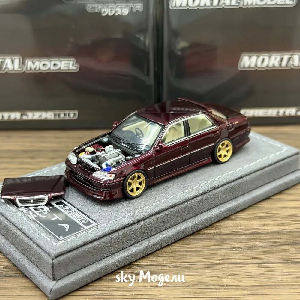Машинка Mortal Model 1:64 Toyota JZX 100 Cresta 2.5 Roulant G бордовый