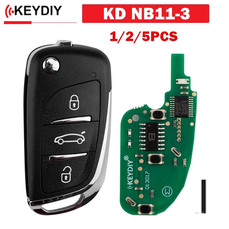1/2/5 шт. универсальный пульт-ключ KEYDIY KD NB Series NB11-3, 3 кнопки, совместим с 5PCS