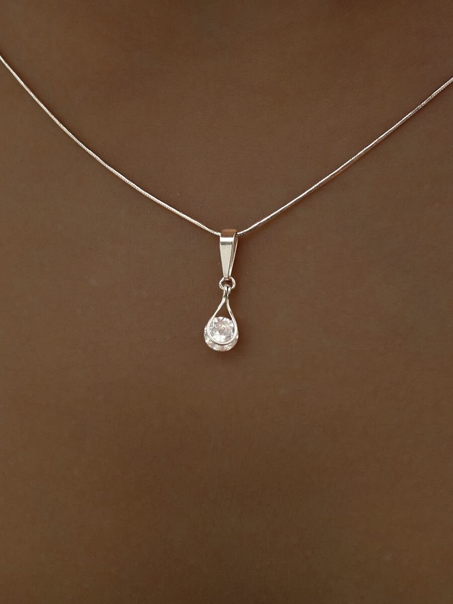 Подвеска, серебро, 925 проба, родирование, фианит