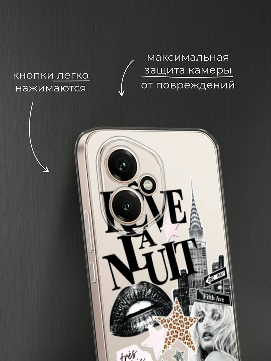 Чехол на Honor 400 / Хонор 400 с принтом Гламурный фон, прозрачный — фото 1