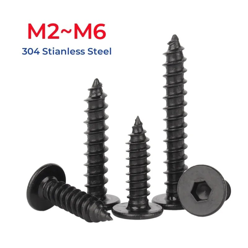 Саморезы из нержавеющей стали M2-M6 черные 4-50мм M5x22mm-20pcs