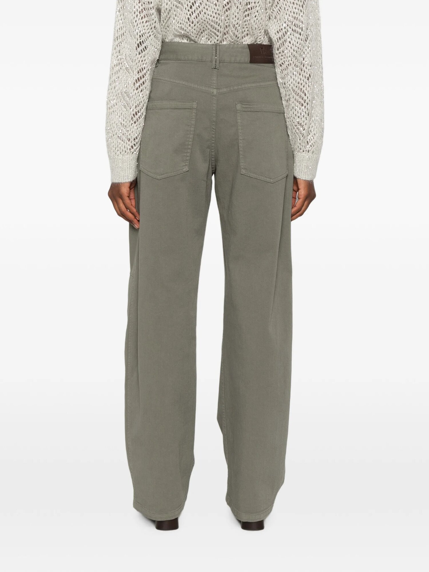 Джинсы BRUNELLO CUCINELLI Logo-patch jeans, размер 38, зеленый, — фото 1