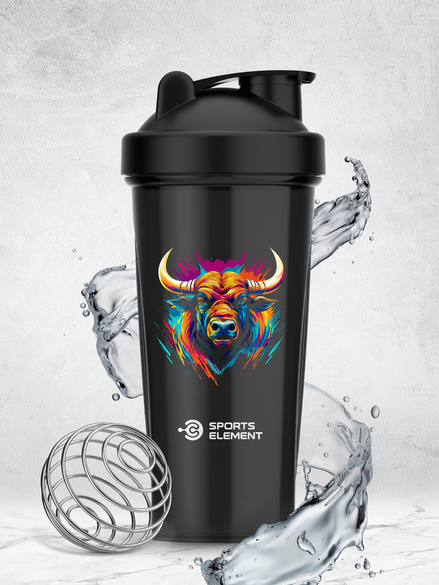 Шейкер спортивный для протеина и спортивного питания "Colour bull" 600 мл. шейкер для протеина спортивный шейкер шейкер 600 мл