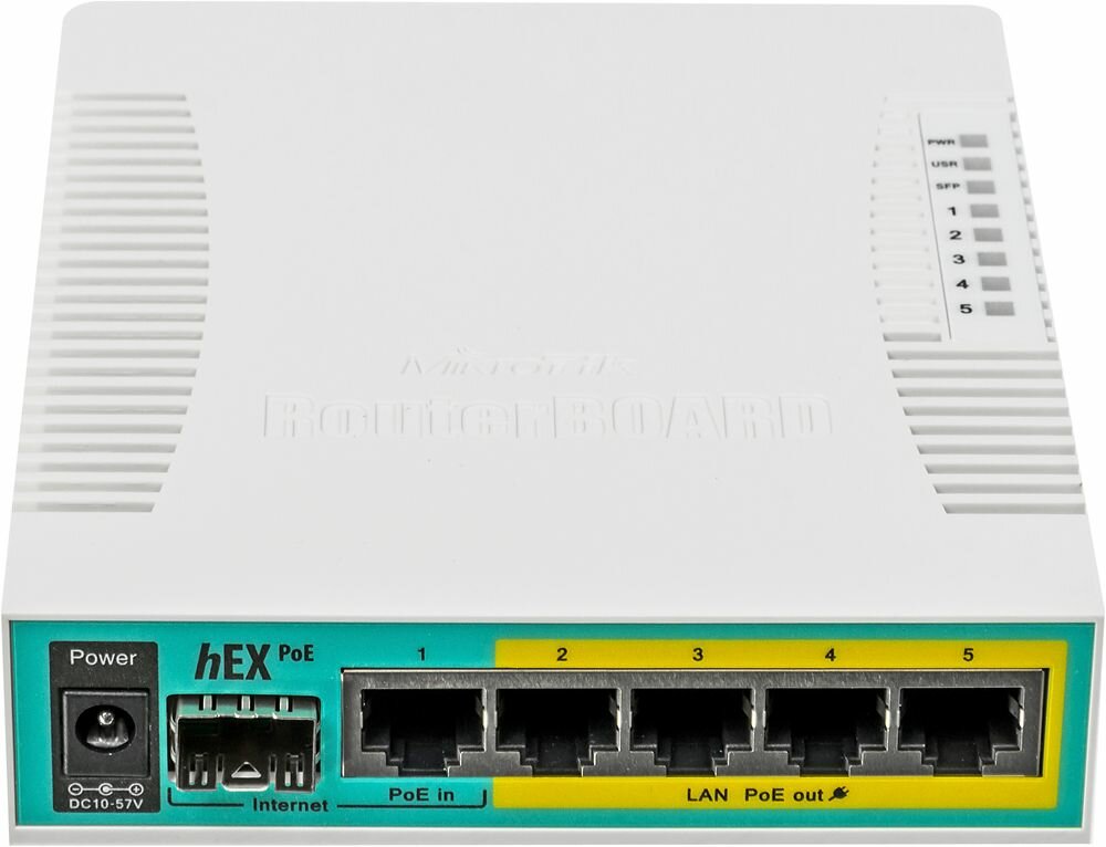 Роутер MikroTik hEX PoE (RB960PGS) 10/100/1000BASE-TX/SFP белый