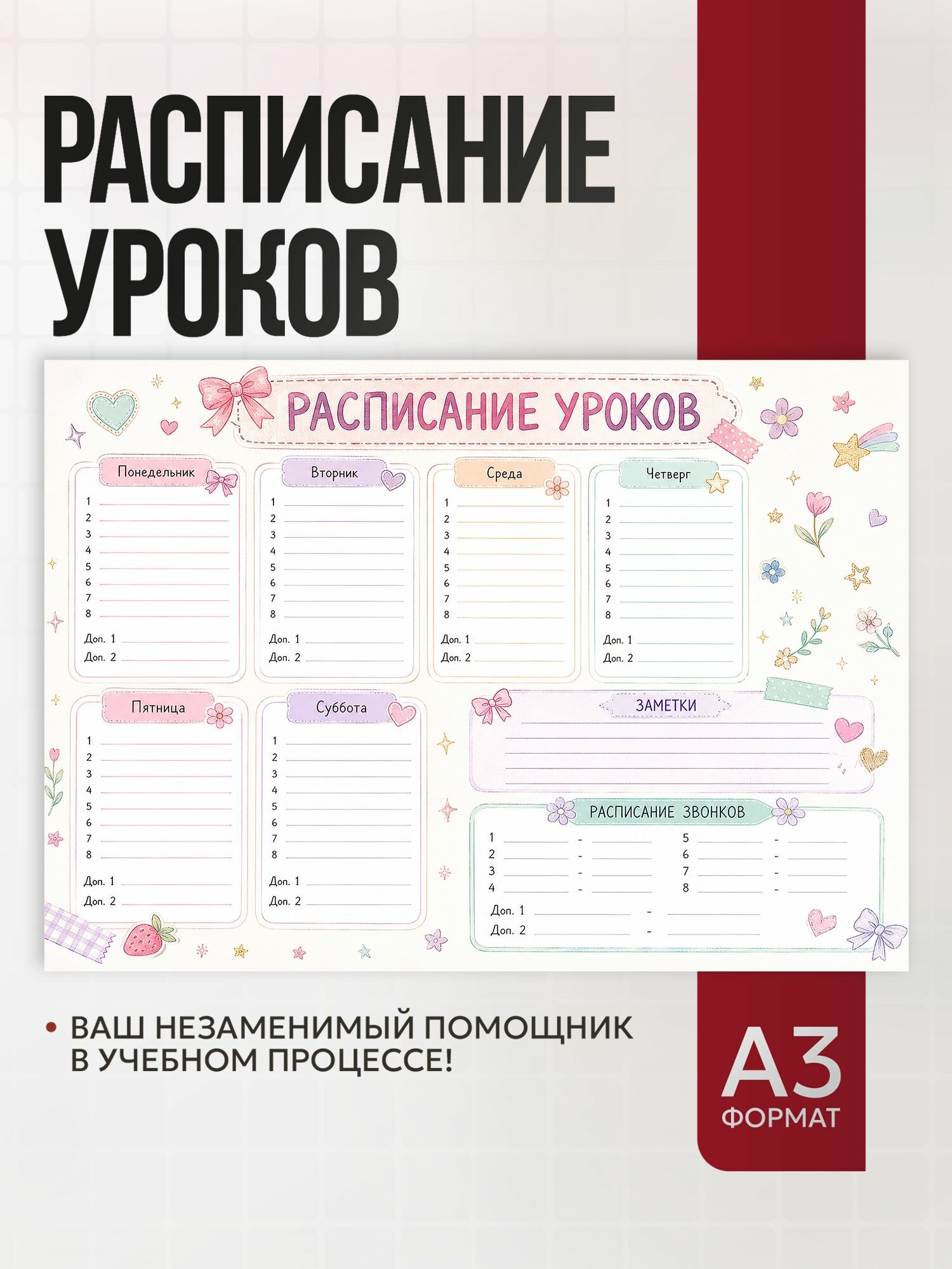 Расписание уроков для девочек