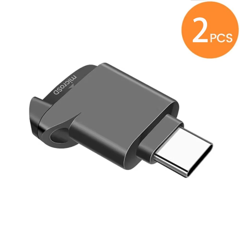 Внешний кардридер Type-C для карт памяти Mini TF черный 2pcs Type-C Black