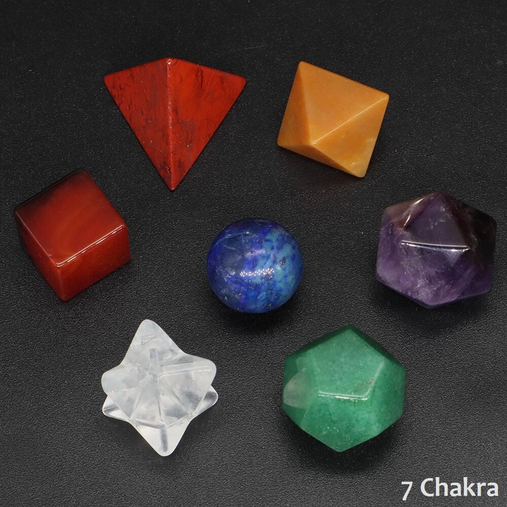 Набор Платоновых Тел из 7 кристаллов 7 Chakra