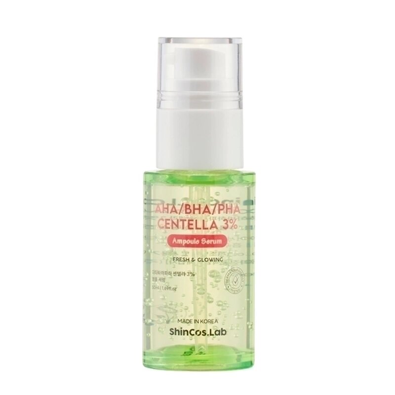 ShinCos.Lab AHA/BHA/PHA Centella 3% Ampoule Serum Сыворотка с 3% экстракта центеллы азиатской и комплексом кислот AHA, BHA, PHA