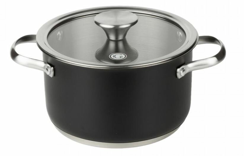 Кастрюля 1,6 л катунь GUNGNIR MONO BLACK, GR03-D-16, нерж. сталь, декоративное покрытие
