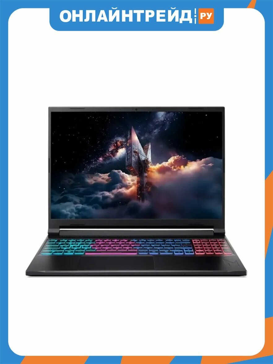 Игровой ноутбук Acer Nitro V 16S AI 16" WQXGA IPS 180Hz 400nits Ryzen 7 260(3.8ГГц), 32Гб DDR5, SSD 1Тб, RTX 5060 8Гб, без ОС, Black (NH. U03CD.003)