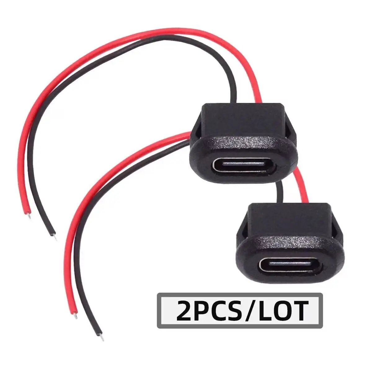 QinMSY Кабель USB-C 2-контактный Красный, 2pcs, type-c 2pin 20cm