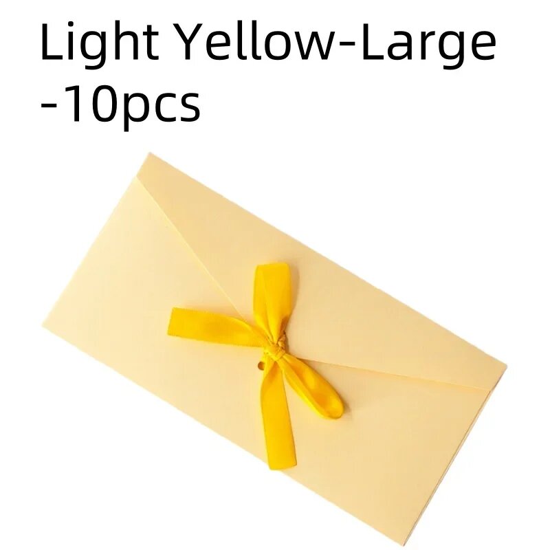 Конверты из крафт-бумаги с лентой Светло-желтый, LY-Large-10pcs