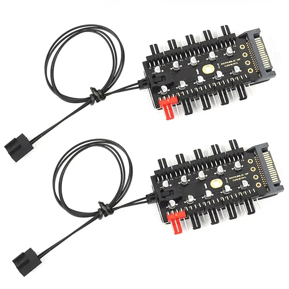 TEUCER Контроллер вентиляторов 1-10 PWM, 2PCs SATA