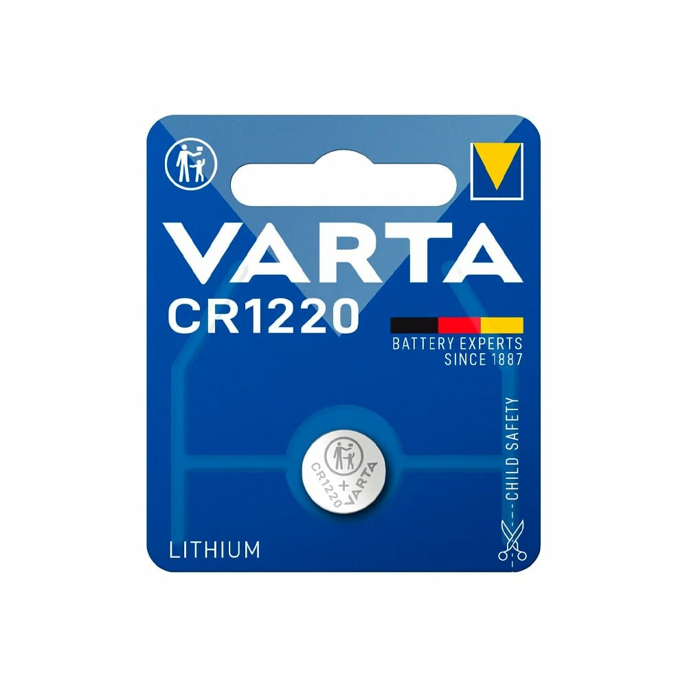 Батарейка Varta CR1220, BL1, Lithium, 3V 06220101401
