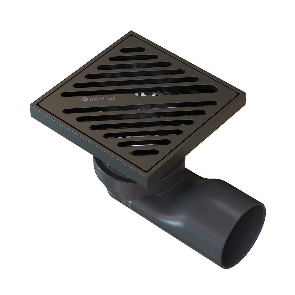 Душевой трап Knotlor Шторм 100x100 SDSL100GM с решеткой цвет Вороненая сталь