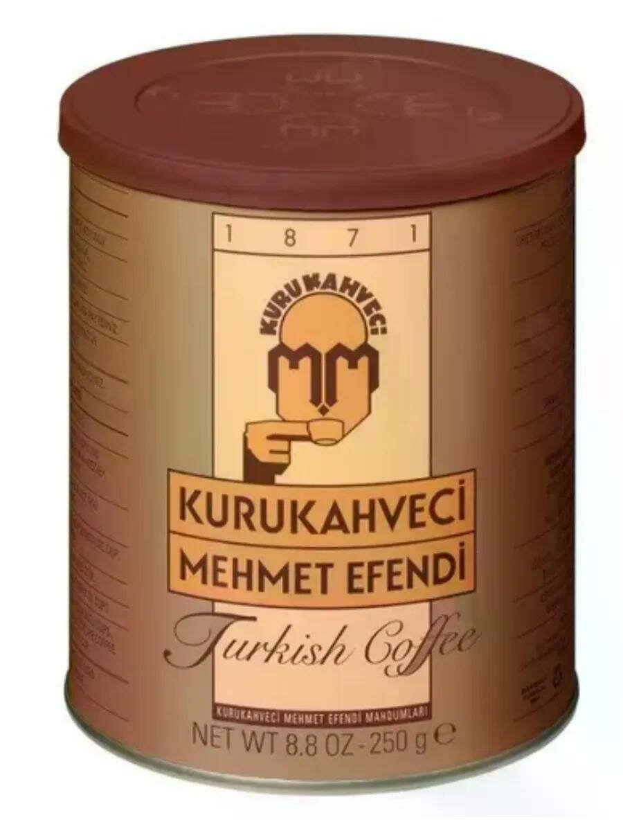 Кофе растворимый KURUKAHVECI MEHMET EFENDI Турецкий кофе Mehmet Efendi молотый 250 гр ж. б.