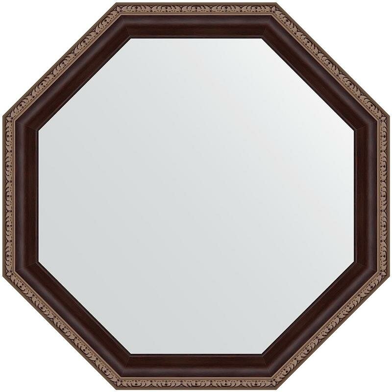 Зеркало Evoform Octagon 54x54 BY 7396 в багетной раме - Махагон с орнаментом 50 мм