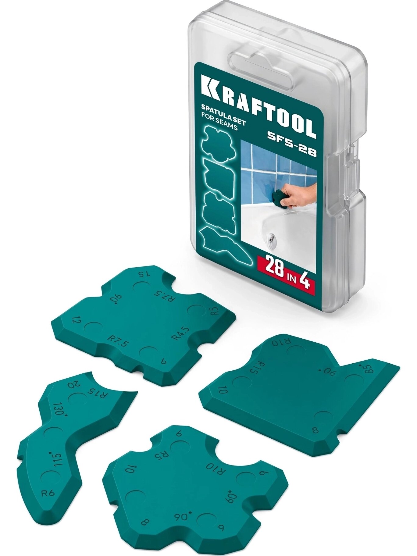 KRAFTOOL SFS-28 набор специальных шпателей для формирования швов герметика