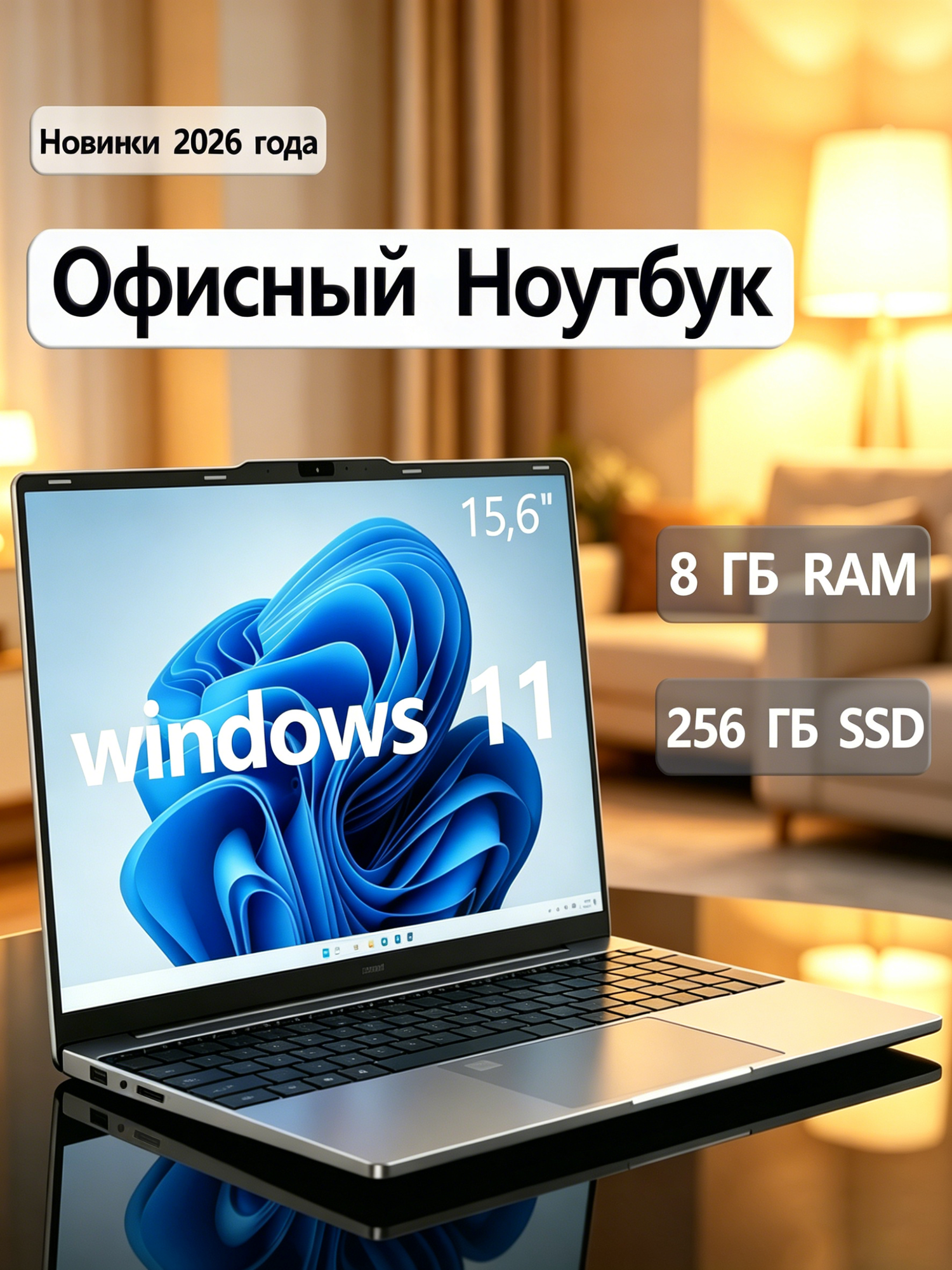 Hоутбук , Для учебы и работы, Windows 11 ,8 GB RAM , 256 GB SSD , Full HD 1080P Антиутомляющий экран
