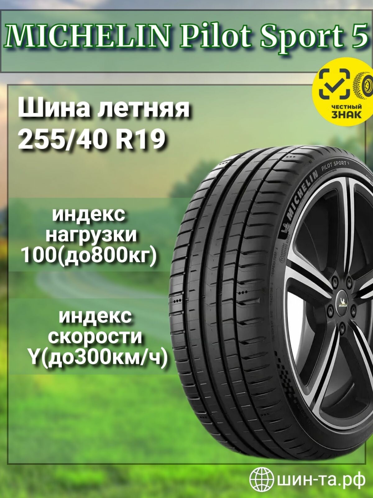 Шина легковая летняя Michelin Pilot Sport 5 255/40 ZR19 100 (Y)