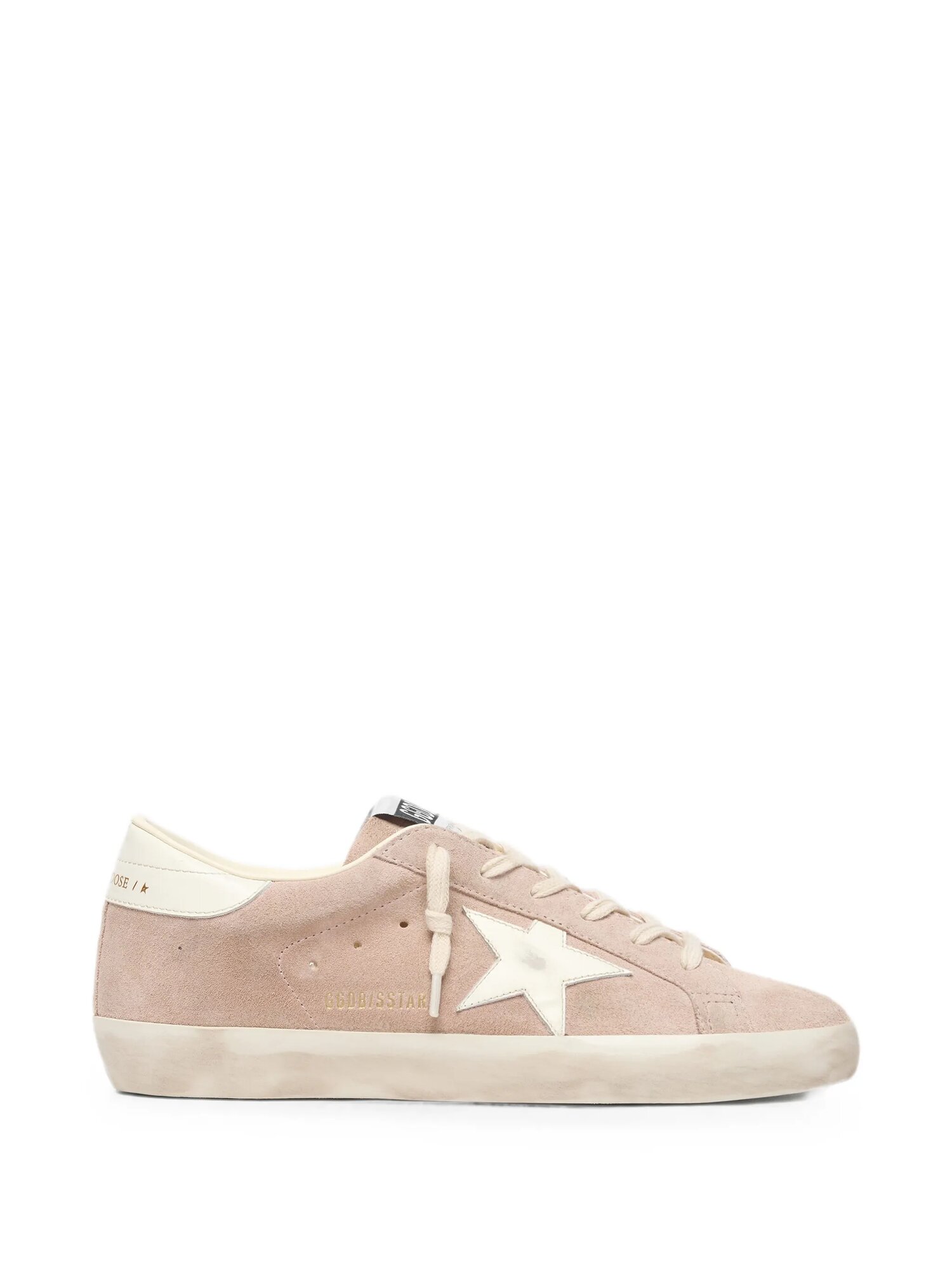 Кроссовки Super-Star in powder-pink suede with white star sneakers