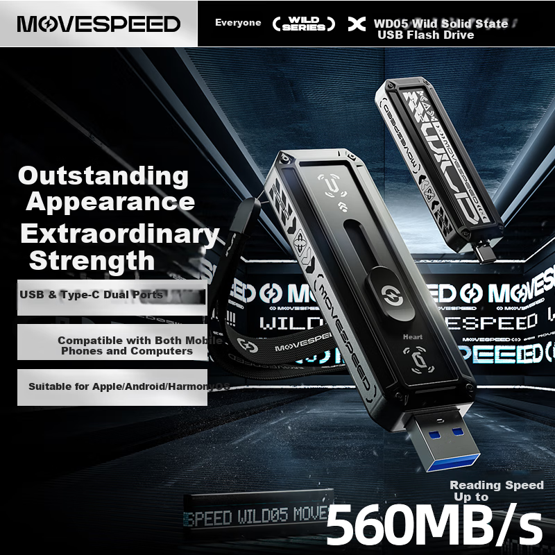 SSD USB3.2 Type-C флеш-накопитель 256 ГБ с двойным портом 560 МБ/с скорость чтения для смартфонов Ёмкость：256