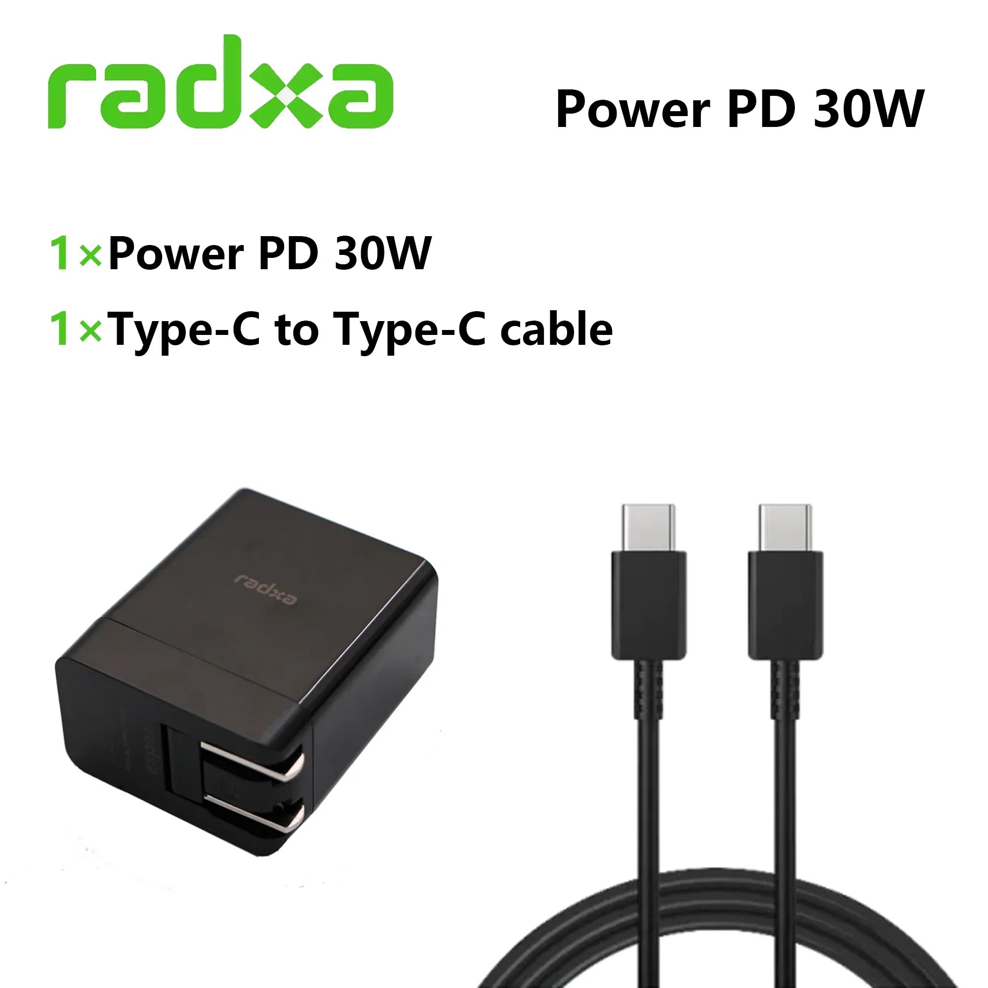 MiiBestOD Адаптер питания Radxa Power PD 30 Вт Черный, Set 1