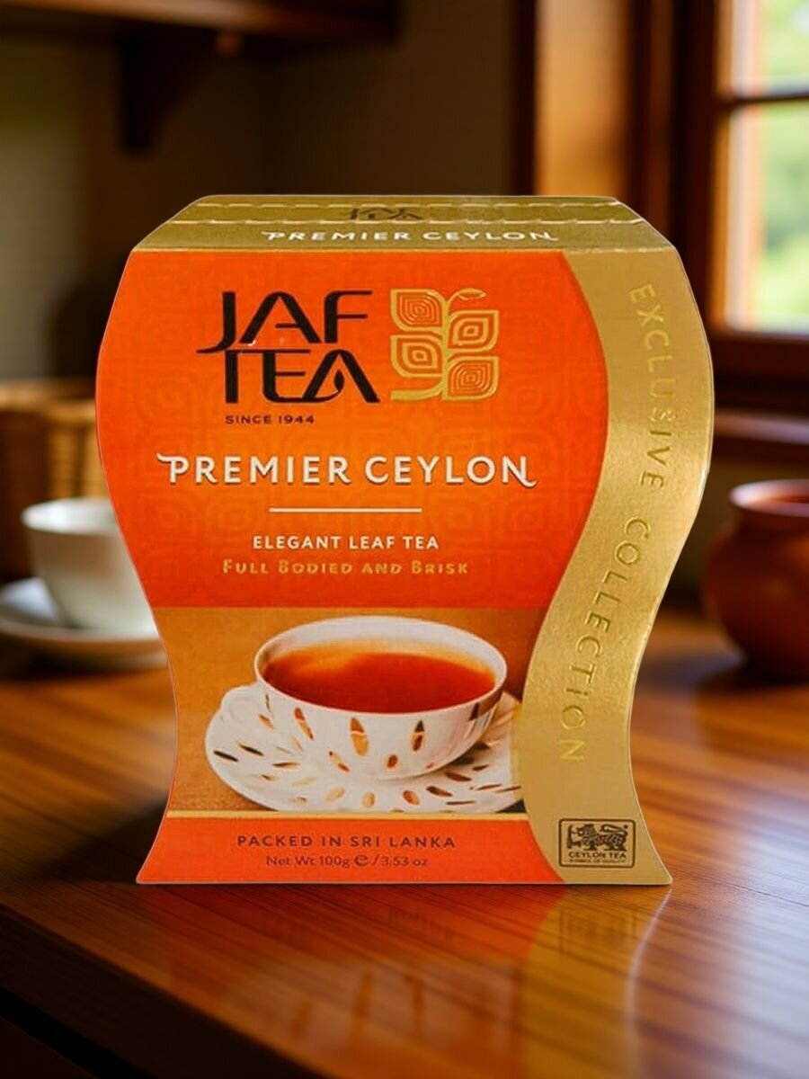 Чай черный Jaf Tea Premier Ceylon, 100 грамм, цейлонский листовой чай