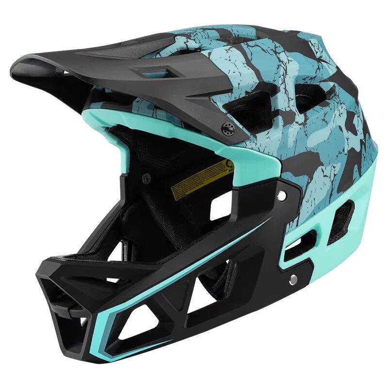 CHINION MTB шлем полнолицевой голубой камуфляж